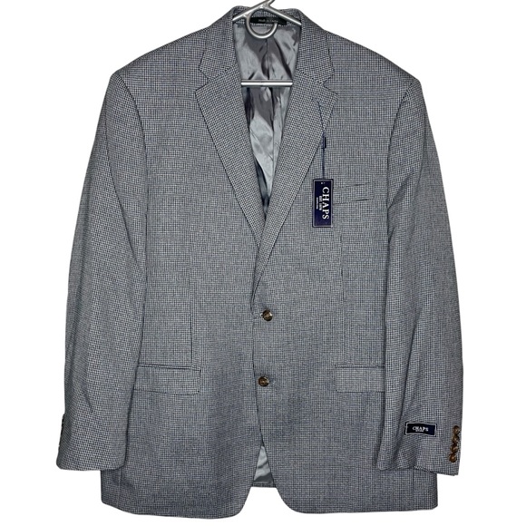 Chaps | Suits & Blazers | Nwt Chaps Grayblue Houndstooth Classic Long ...